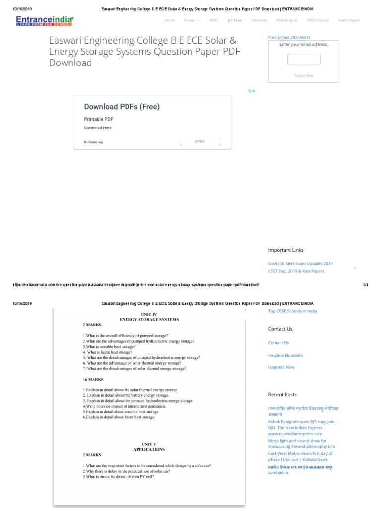 Easwari Engineering College B.E ECE Solar & Energy Storage Systems ...