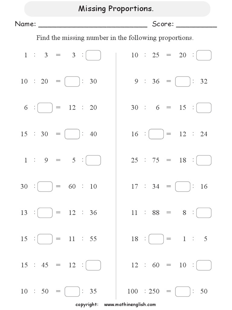 Find Missing Proportions P5 | PDF