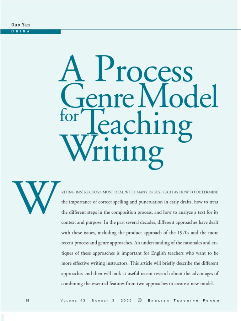 A Process Genre Model For Teaching Writing | PDF | Genre | Teachers