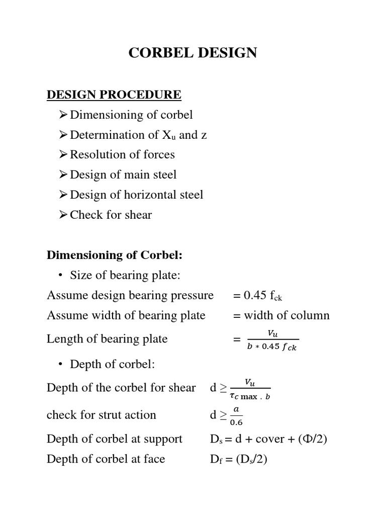 Corbel Design PDF | PDF | Chemical Engineering | Solid Mechanics