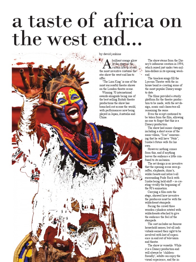 The Lion King: A West End Experience | PDF | Theatre | Entertainment ...