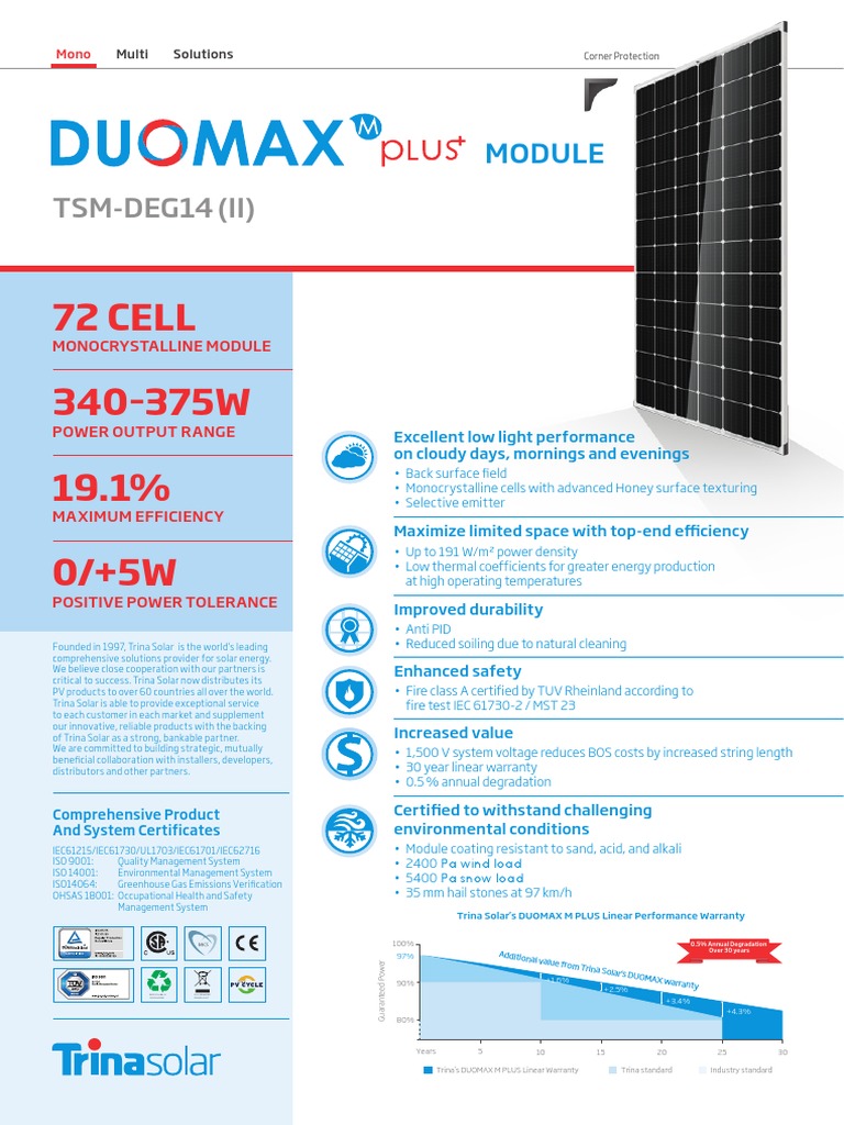 En TSM Deg14 II Duomax M Plus B 2017 Web | PDF | Photovoltaics | Solar ...