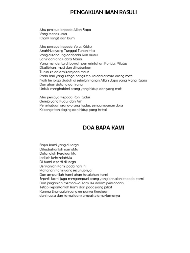 Pengakuan Iman Rasuli | PDF