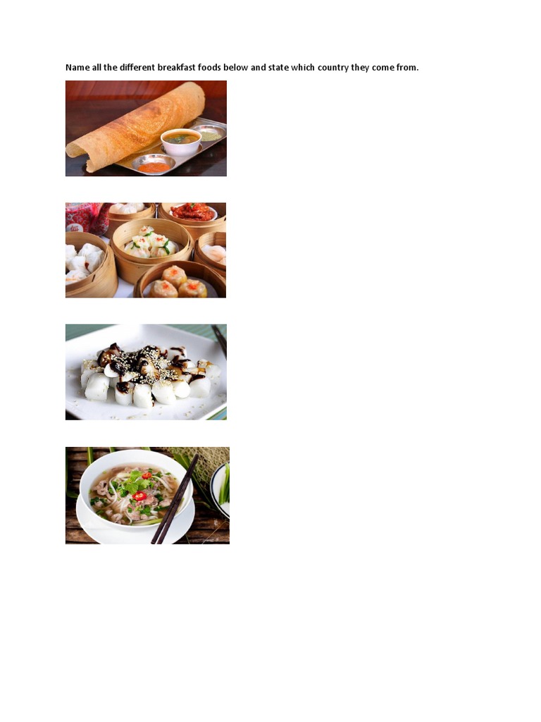 Activity - Breakfast From Around The World | PDF