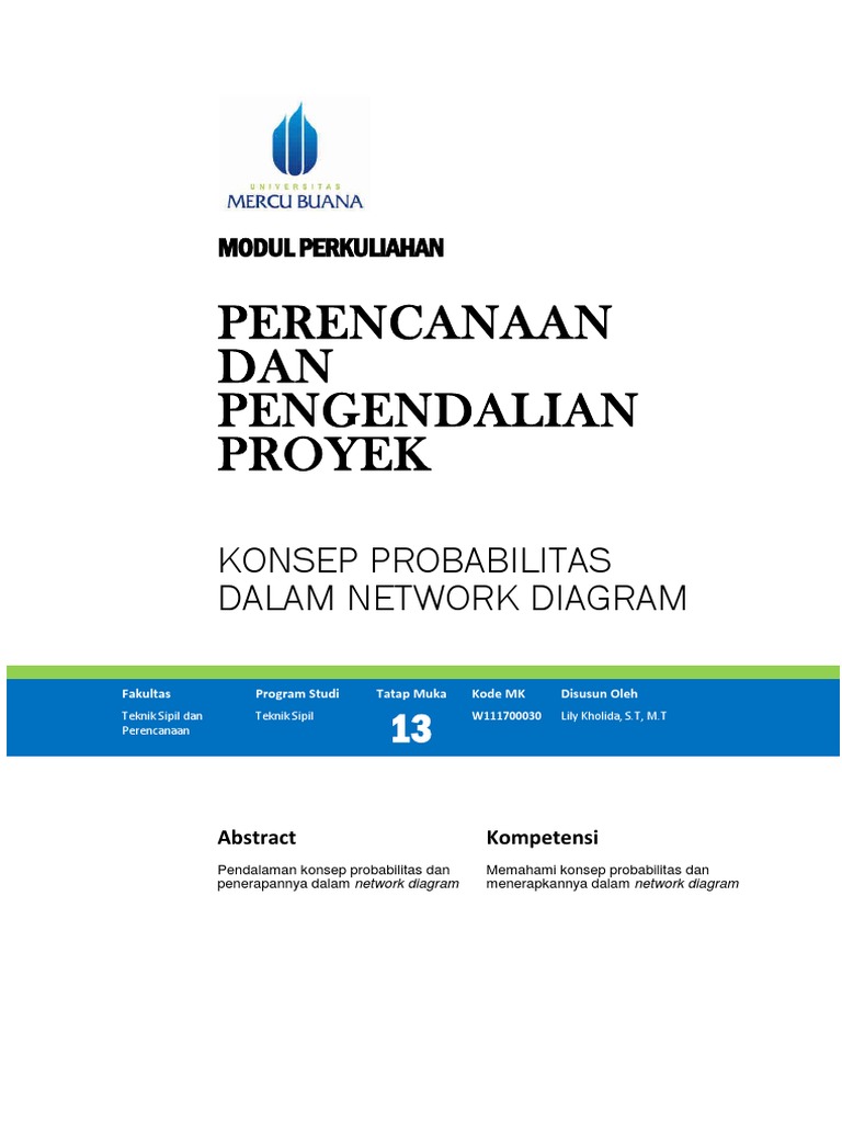 Modul Perencanaan Dan Pengendalian Proyek (TM13) | PDF