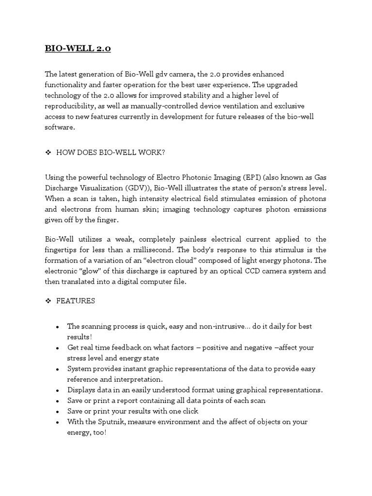 Enhanced Bio-Well 2.0 GDV Camera | PDF | Computing | Software