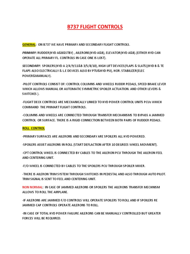 b737 Flight Controls | PDF | Aircraft Flight Control System | Flight ...