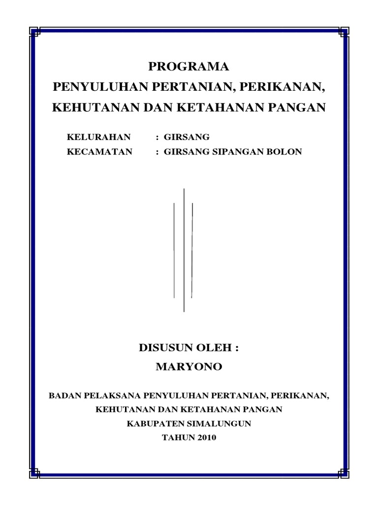 Programa Penyuluhan Pertanian Girsang | PDF