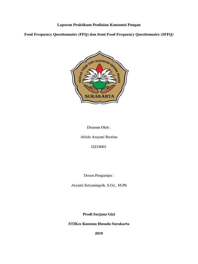 Laporan Praktikum FFQ dan SFFQ | PDF