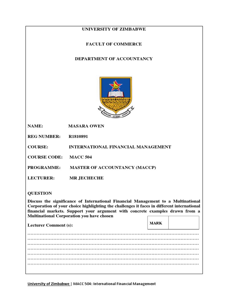 International Financial Management Assignment | PDF | Hedge (Finance ...