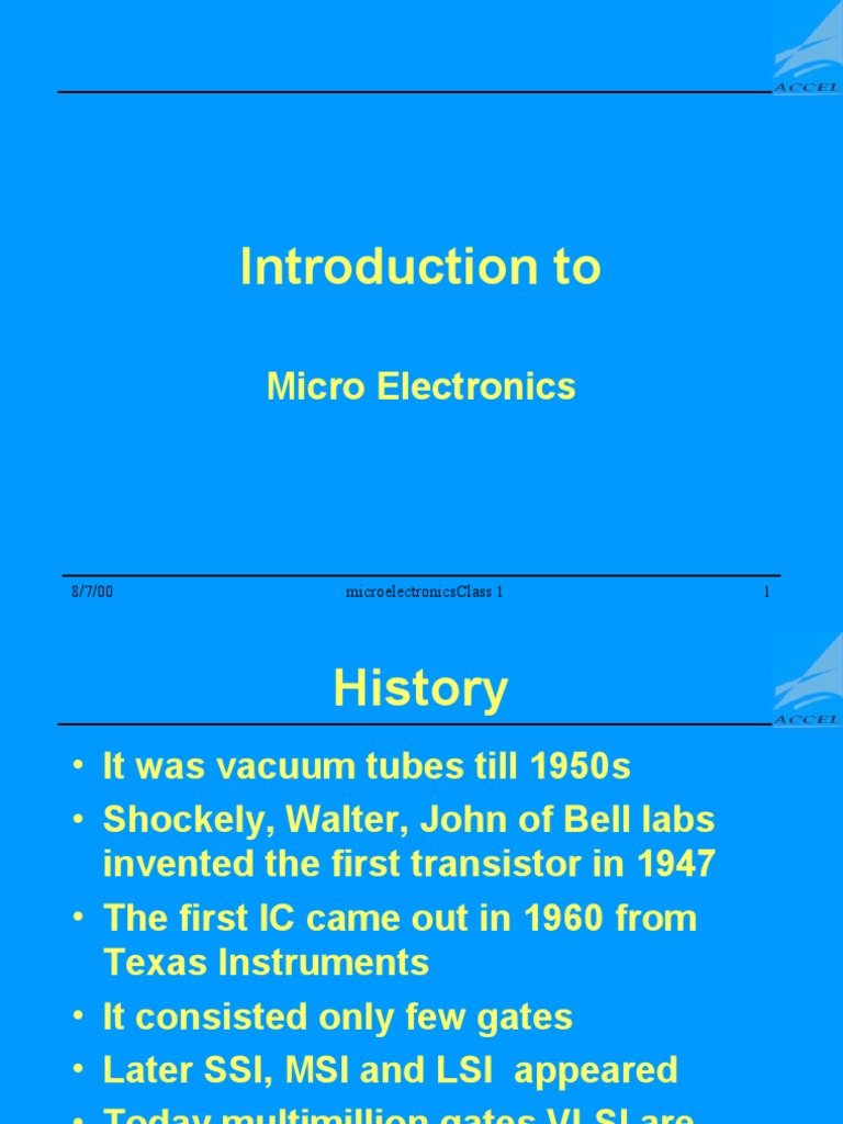 Introduction To: Micro Electronics | PDF | Mosfet | Cmos
