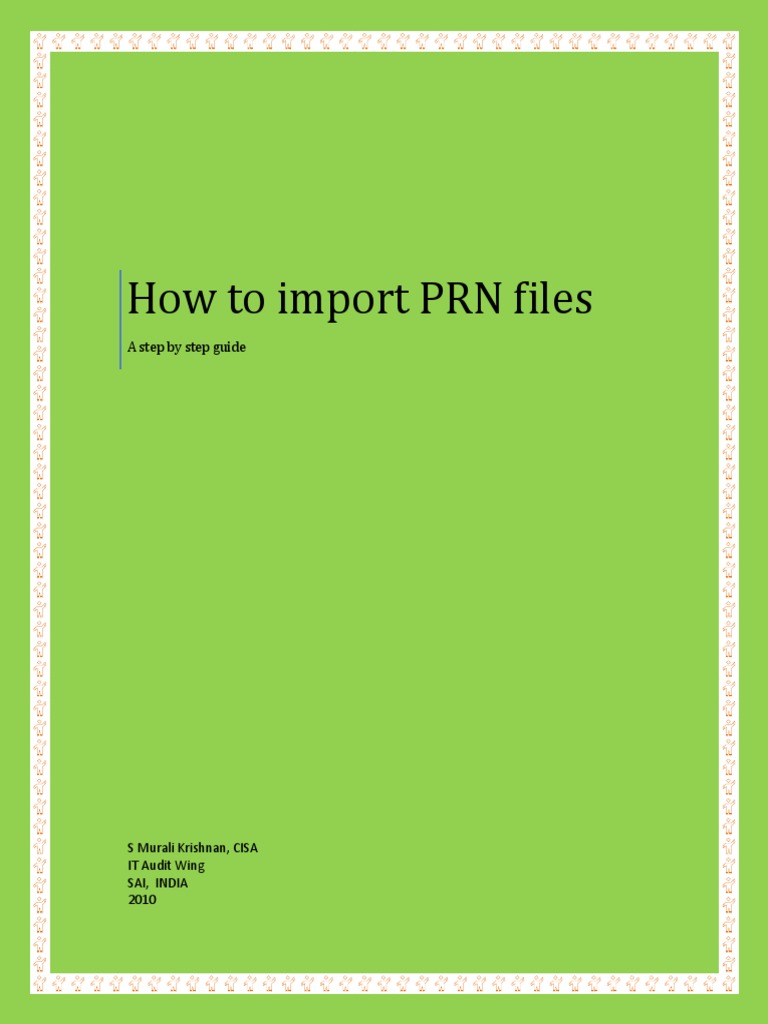 How To Import PRN Files in Idea | Download Free PDF | Computer Data ...