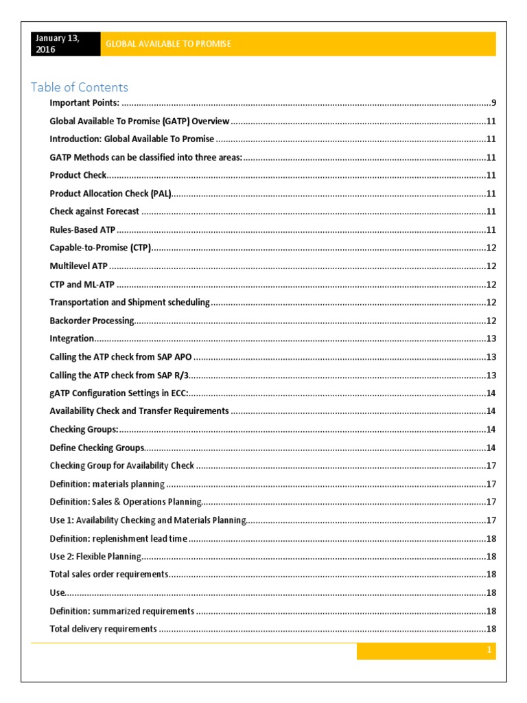GATP Overview and Configuration in SAP | PDF