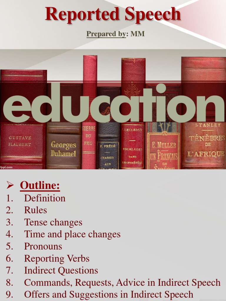 Reported Speech PPT | PDF | Question | Languages