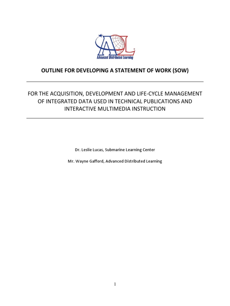 Statement of Work Template 082911wg | PDF | Specification (Technical ...