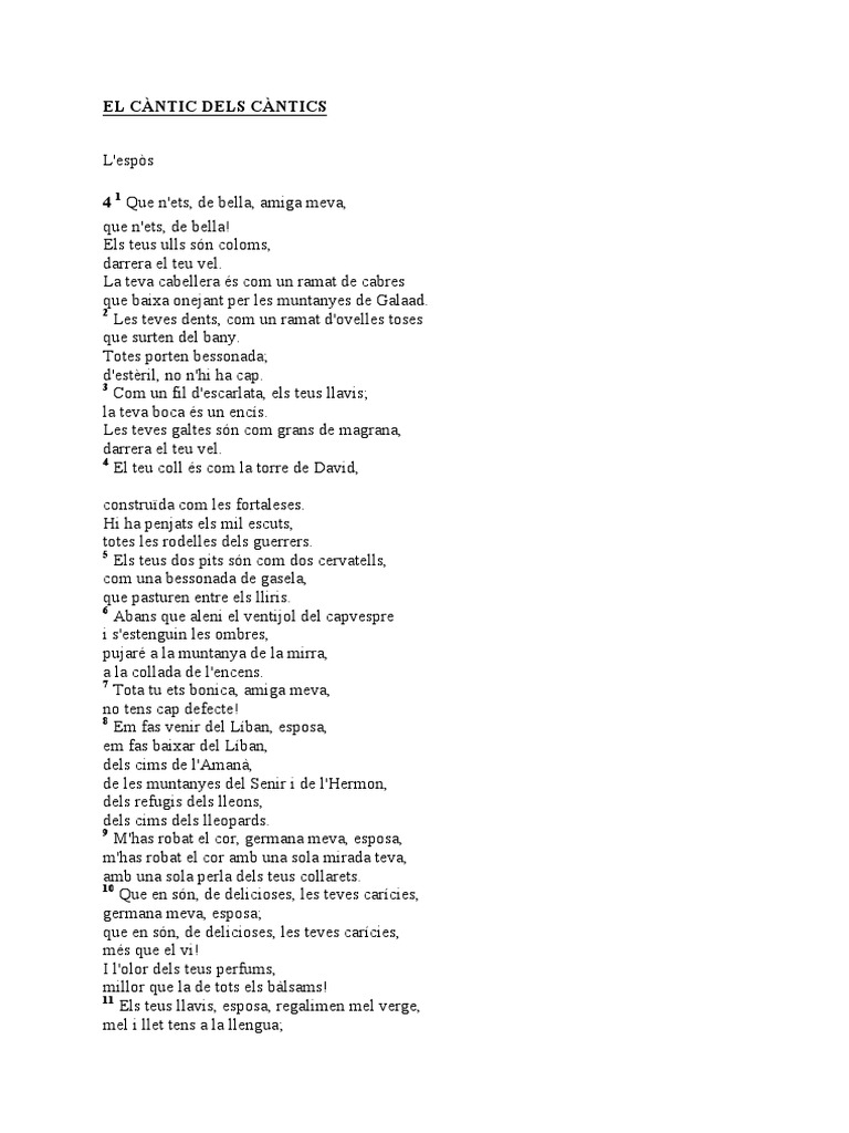El Càntic Dels Càntics | PDF