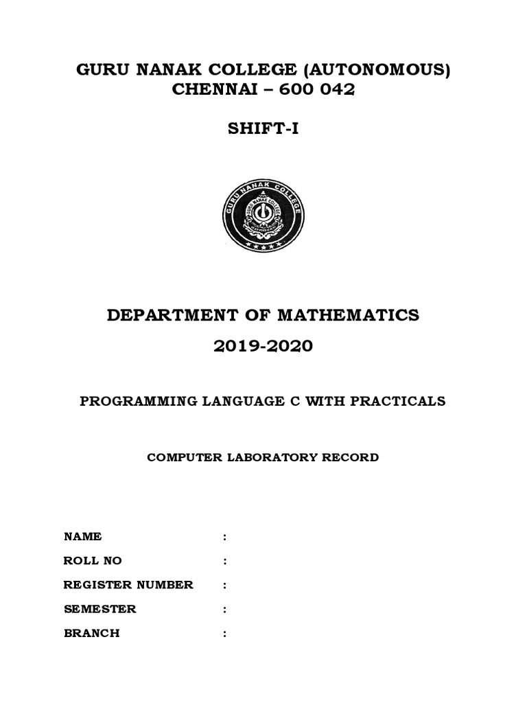 C Program Practicals First 3 Pages | PDF