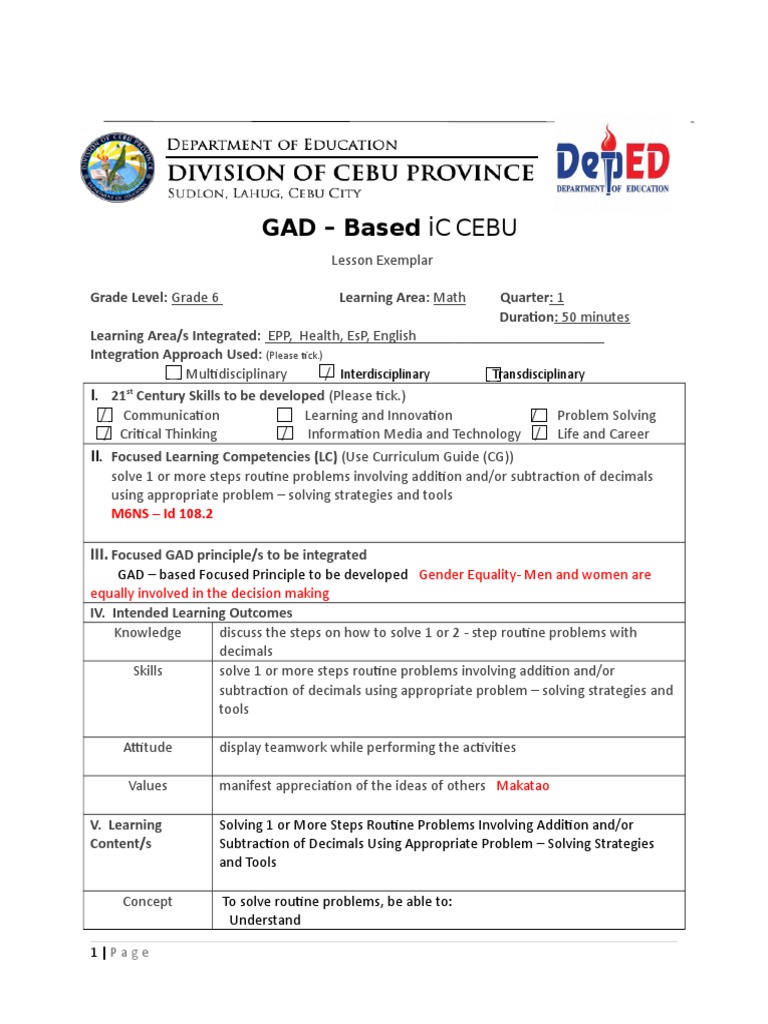 Sample Lesson Exemplar Grade 6 Math | Vegetables | Tomato