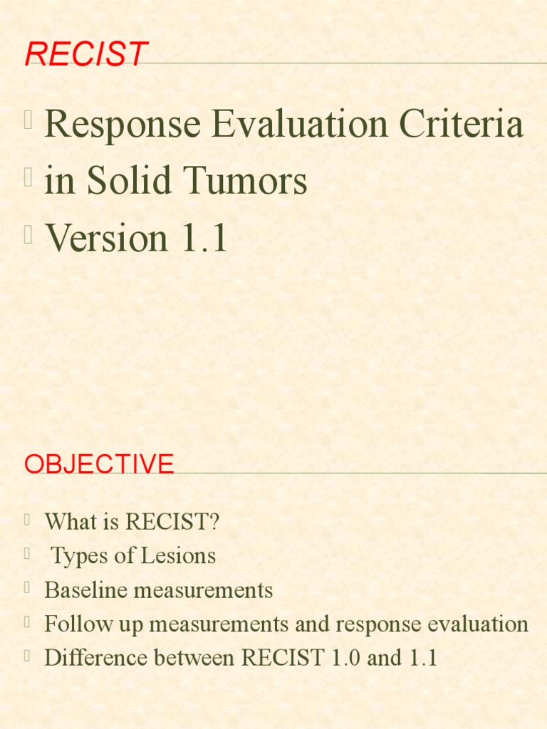 RECIST | PDF | Ct Scan | Cancer