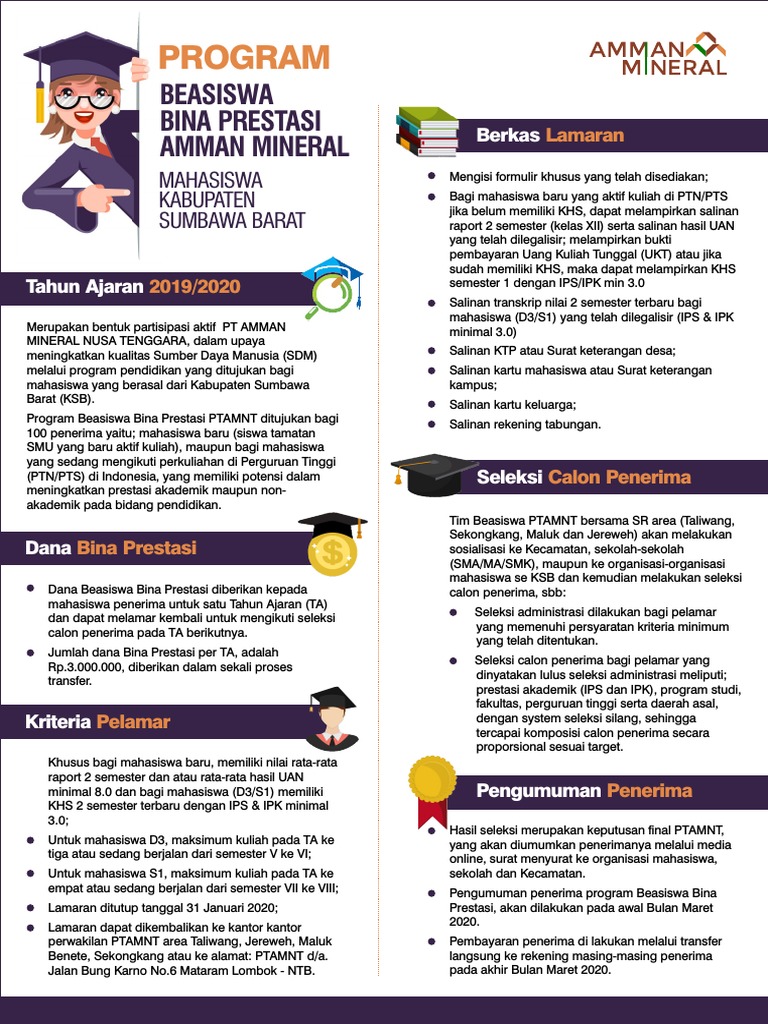 Brosur Beasiswa Bina Prestasi 2019-2020 | PDF