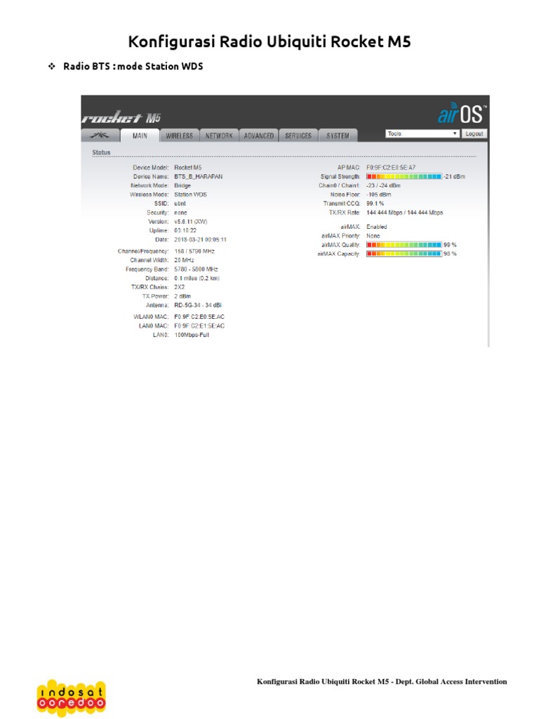 Ubiquiti Rocket M5 Configuration Guide | PDF | Radio | Computer Network