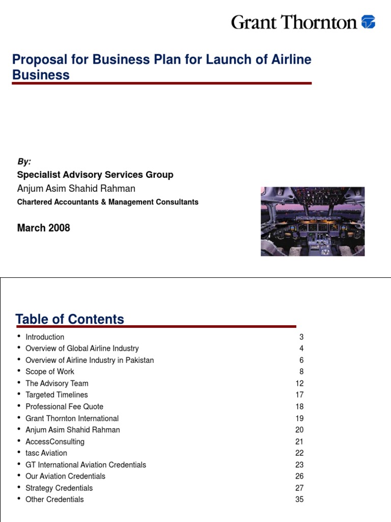 Airline Business Plan Proposal | PDF | Airlines | Strategic Planning
