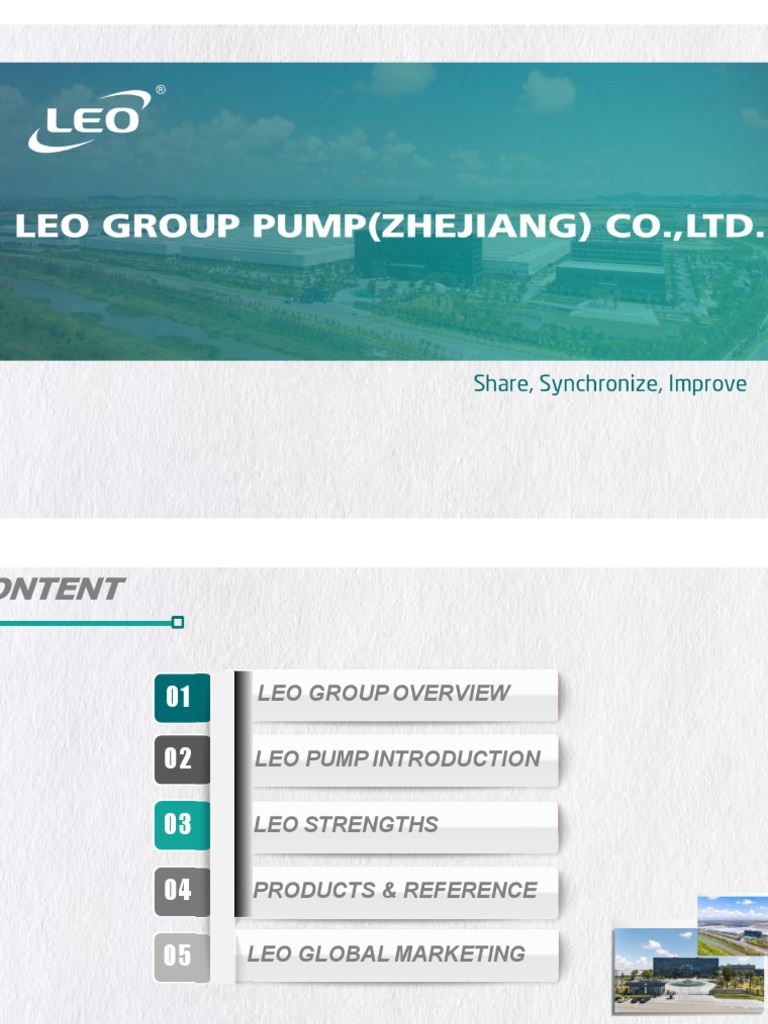 LEO Group: Pump Industry Leader Overview | PDF | Irrigation | China