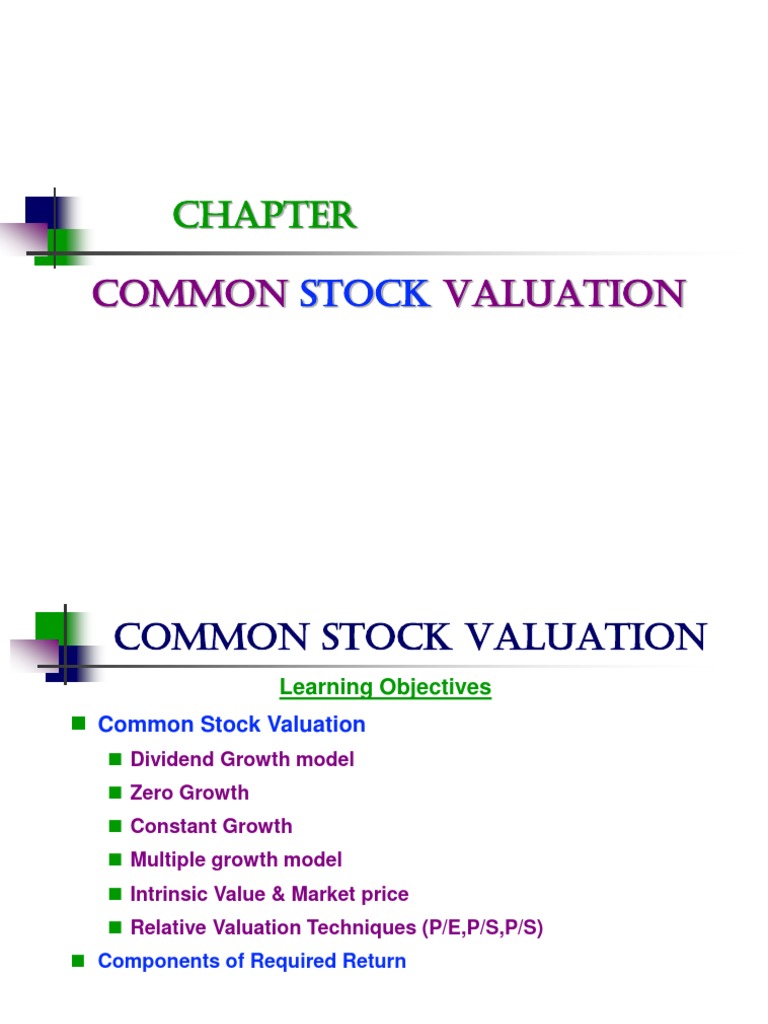 Chap 10 IM Common Stock Valuation | PDF | Stock Valuation | Discounted ...