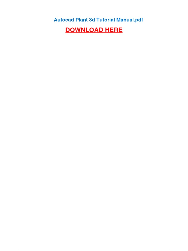 Autocad Plant 3d Tutorial Manual Pdfsdocumentscom ...