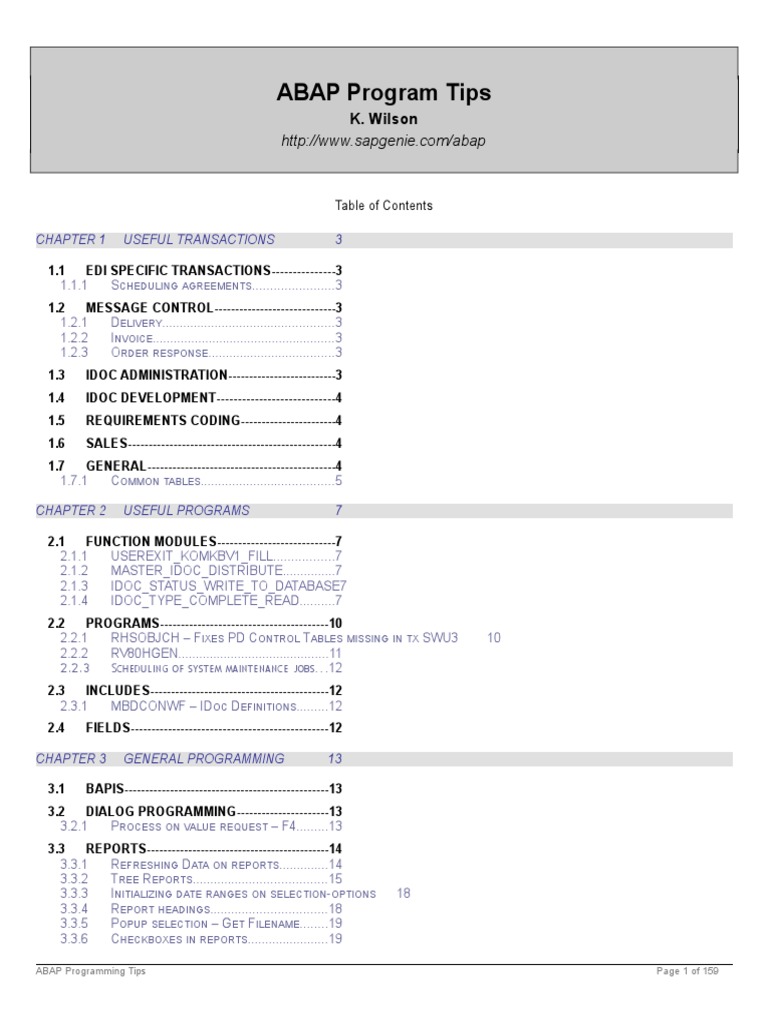 ABAP Program Tips v3 | PDF | Windows Registry | Computer File