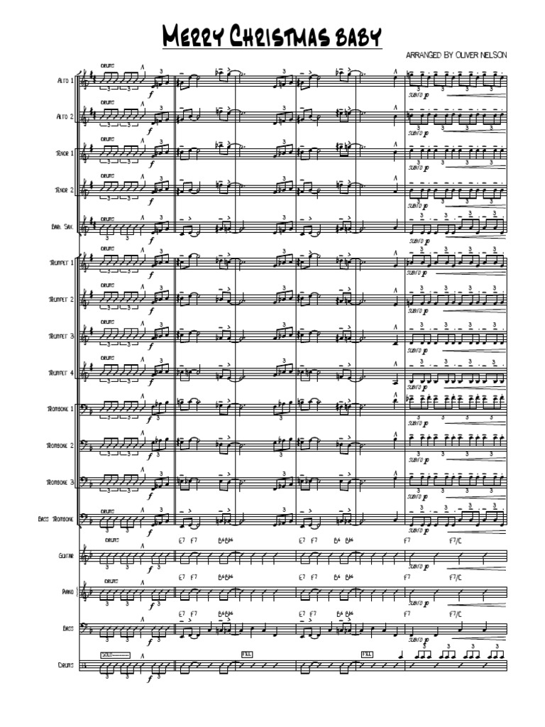 Merry Christmas Baby - FULL Big Band - Oliver Nelson - Lou Rawls-2 PDF ...
