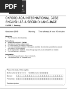 Writing Samples IGCSE ESL-0510 | PDF | Dream | Road