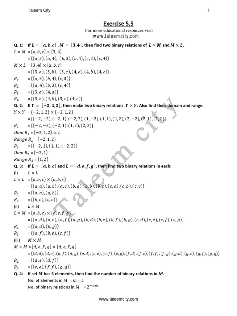 10th Class Math Notes | PDF | Function (Mathematics) | Logic