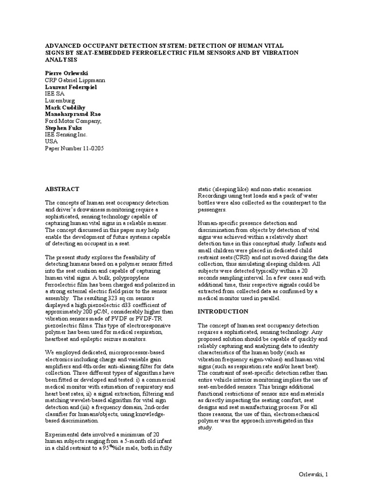 Advanced Occupant Detection System PDF | PDF | Seat Belt | Digital ...