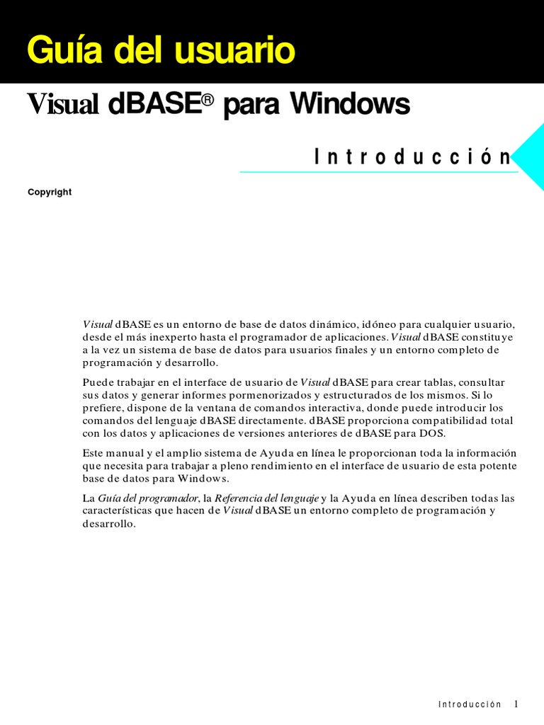 Manual Visual Dbase | PDF | Ventana (informática) | Software
