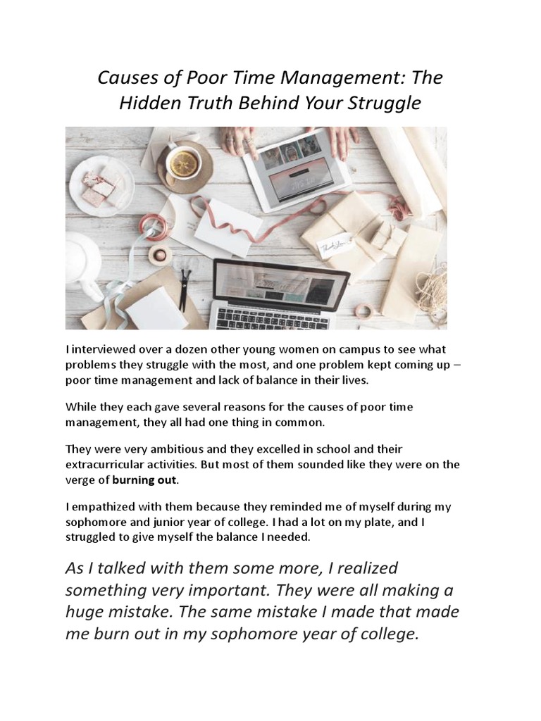 Causes of Poor Time Management | Download Free PDF | Time Management ...