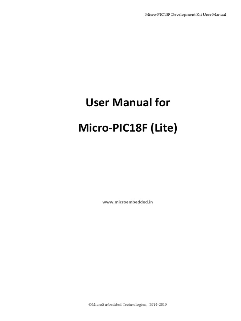 MicroPIC18F Lite User Manual | PDF | Microcontroller | Office Equipment