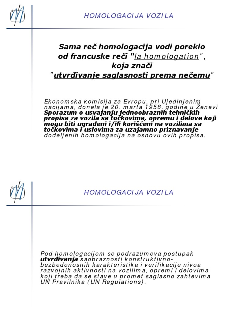 11 Homologacija Vozila 2019 2020 | PDF