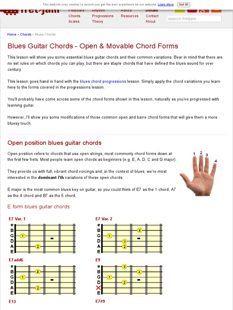 Blues Guitar Chords - Comprehensive Blues Chord Chart PDF | PDF | Chord ...