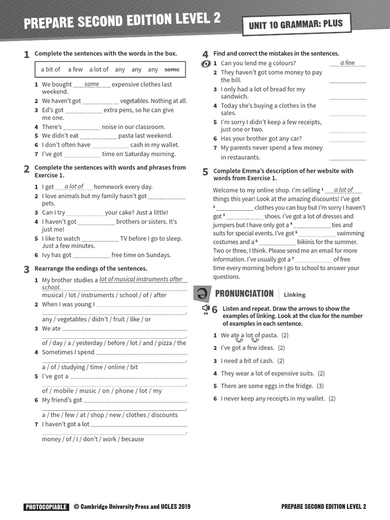 PREPARE 2 Grammar Plus Unit 10 PDF | PDF | Clothing