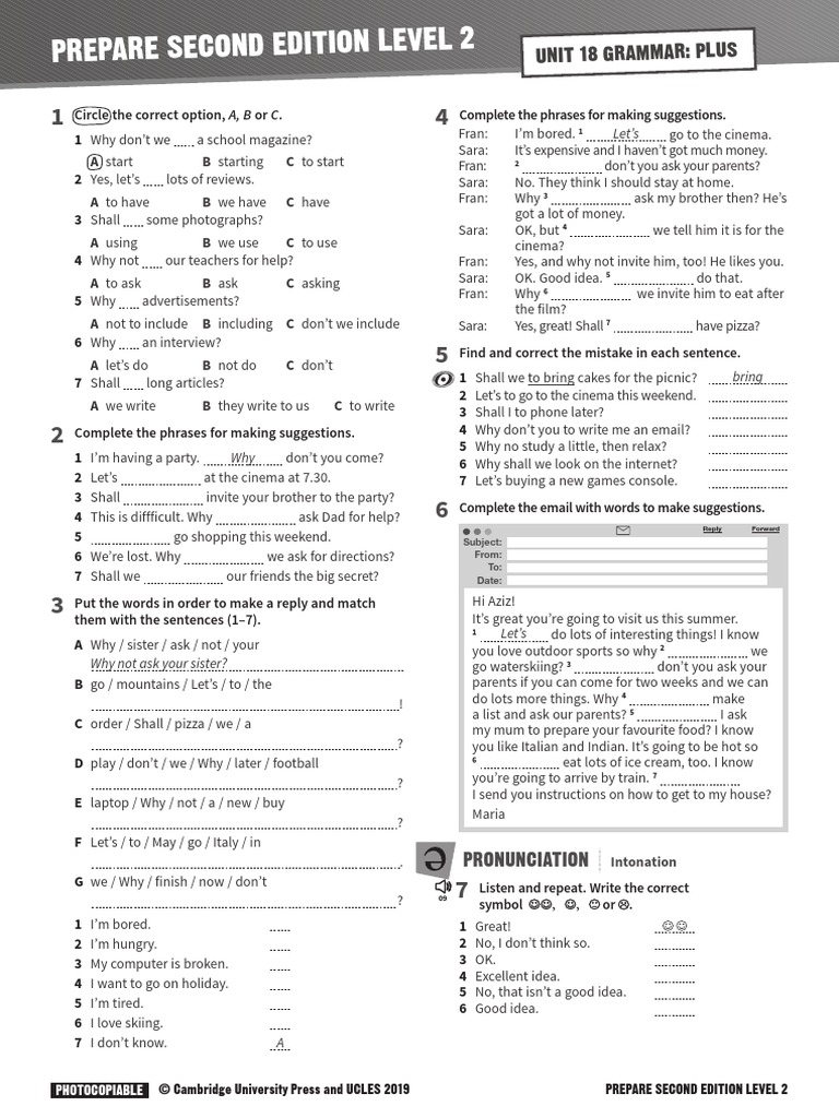 PREPARE 2 Grammar Plus Unit 18 PDF | PDF