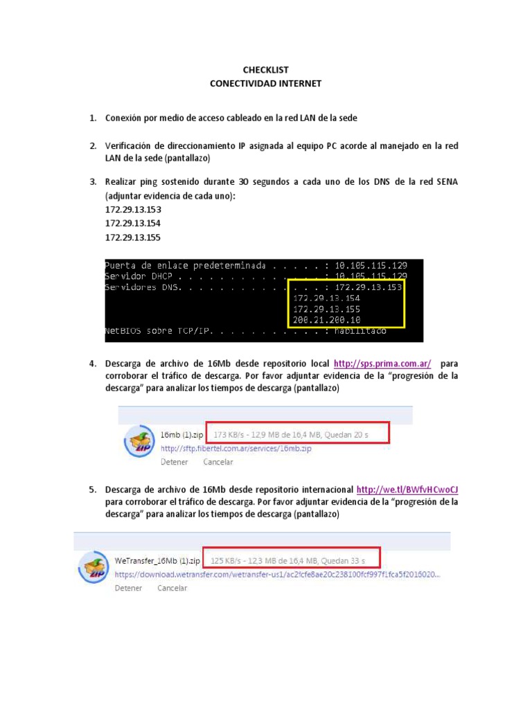 CHECKLIST SS - Plan de Conectividad | PDF