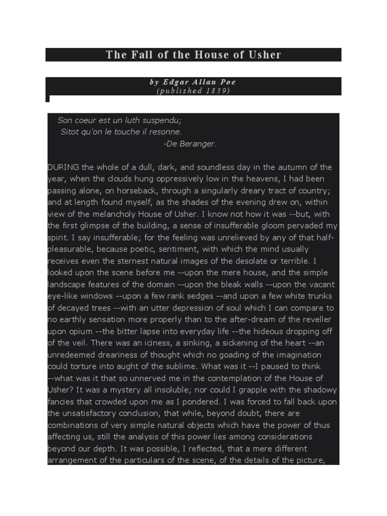 The Fall of The House of Usher | PDF | Nature