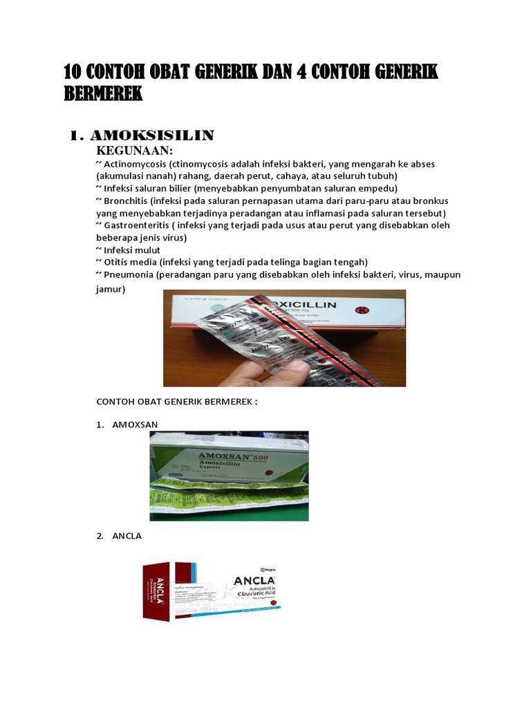 10 Contoh Obat Generik Dan 4 Contoh Generik Bermerek | PDF