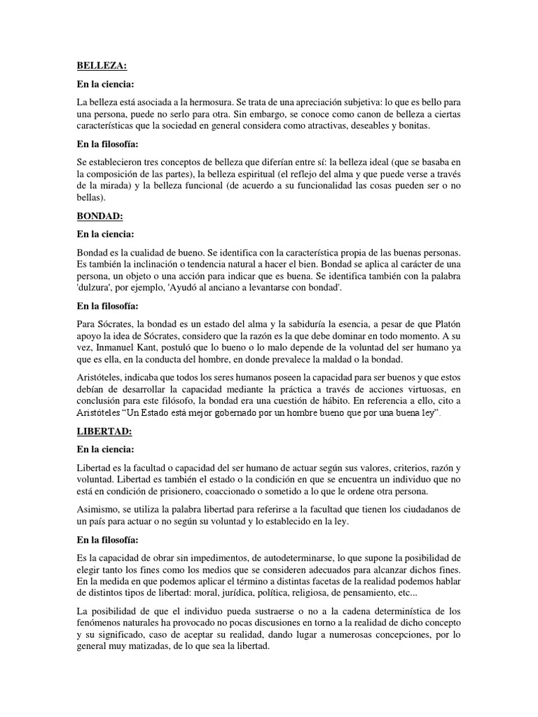 Filosofía de la Belleza y su Significado | PDF | Libertad | Belleza