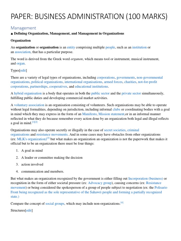 Business Admin Notes | Business