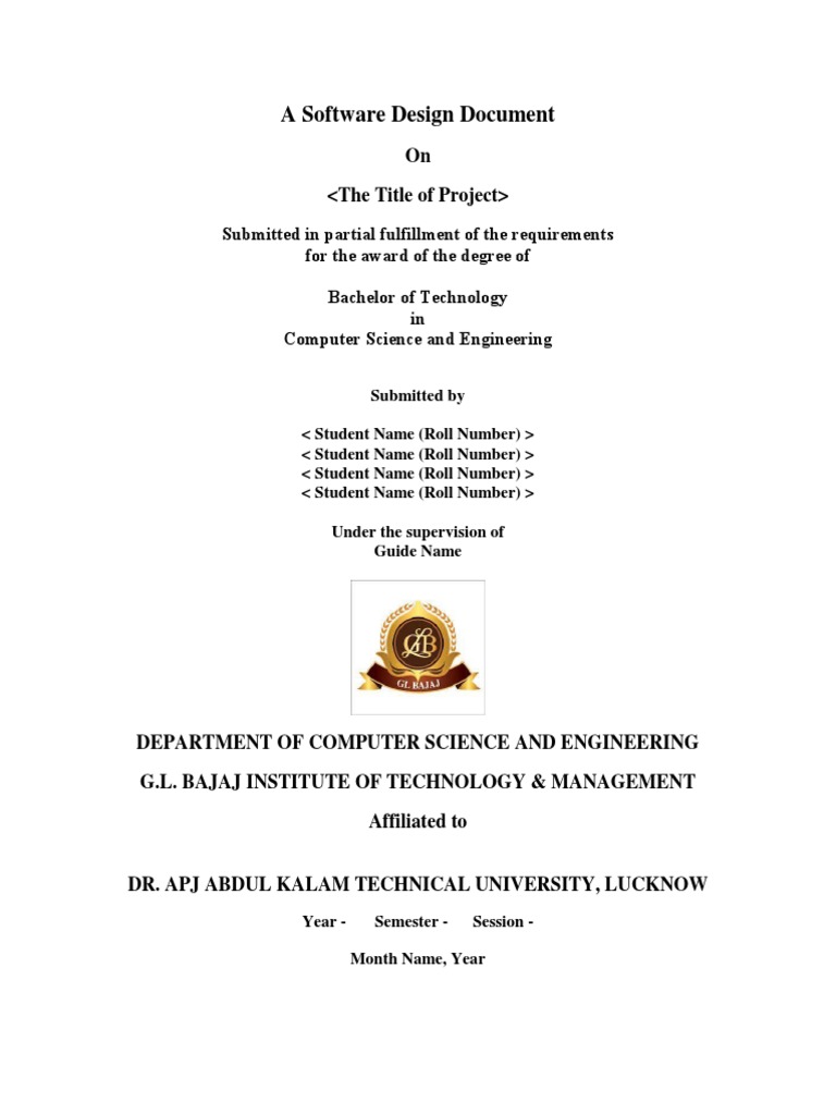 Software Design Document (SDD) Template | PDF | Input/Output | Computer Data Storage