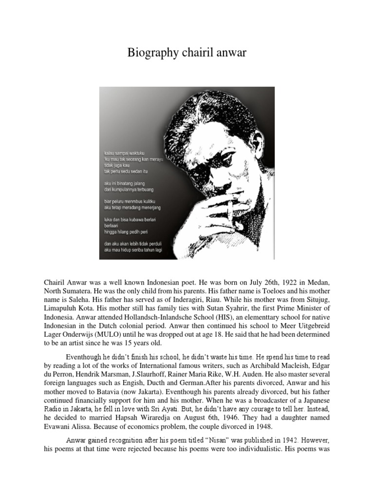 Biography Chairil Anwar Aziz | PDF | Indonesian People | Indonesia