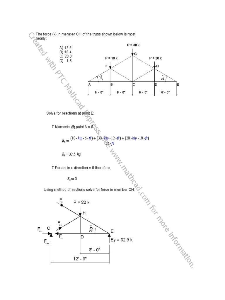 Truss Problem 1 | PDF