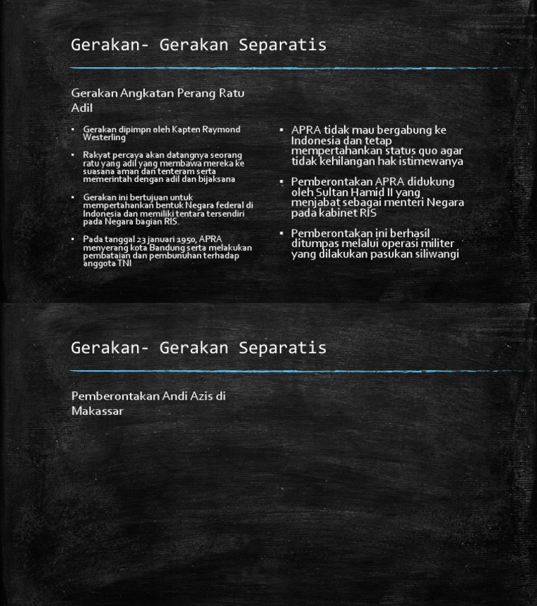 Gerakan - Gerakan Separatis Masa RIS | PDF